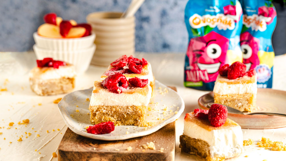 Zdravá a osvěžující jogurtovo-malinová svačinka - Ovocňák